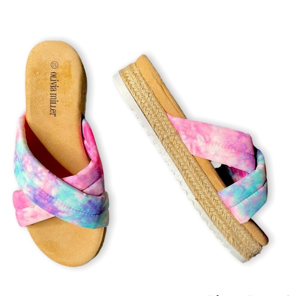 Olivia Miller | Shoes | Olivia Miller Espadrille Slippers Tie Dye River ...